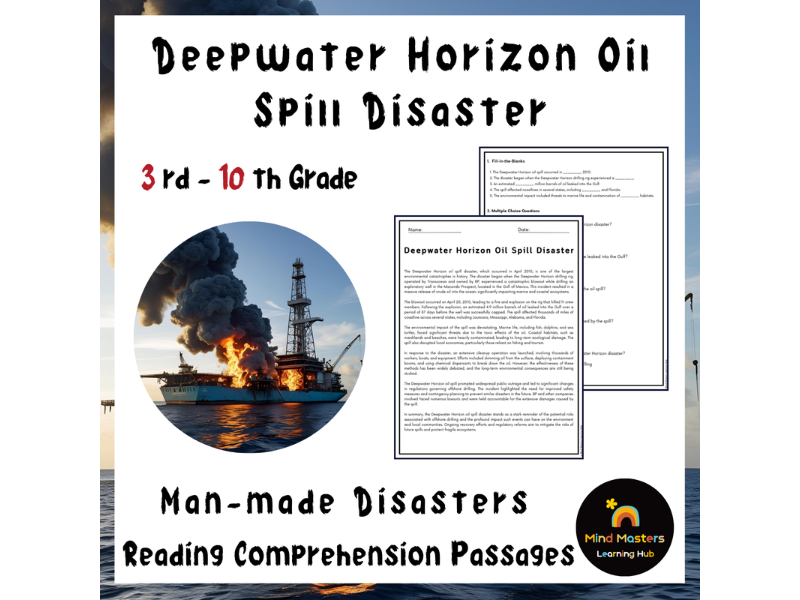 Deepwater Horizon Oil Spill Disaster Reading Comprehension Passages ...