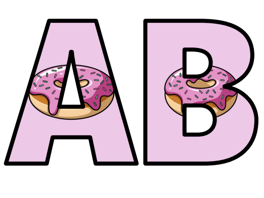 Creative Writing Donut Candy Food Unhealthy Lettering Set Display Title ...