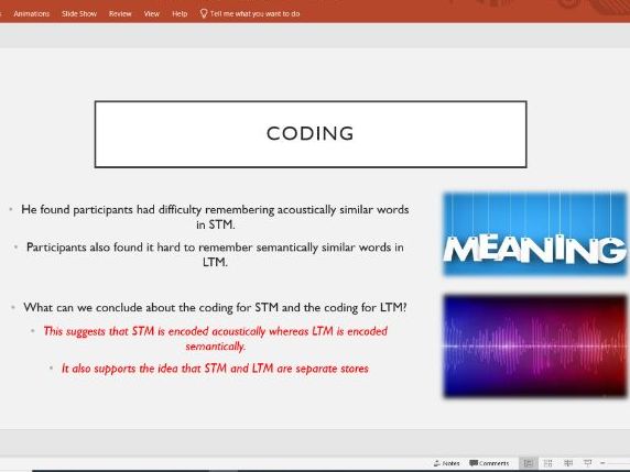AQA Psychology A Level: Paper 1 Coding, capacity and duration lesson ...