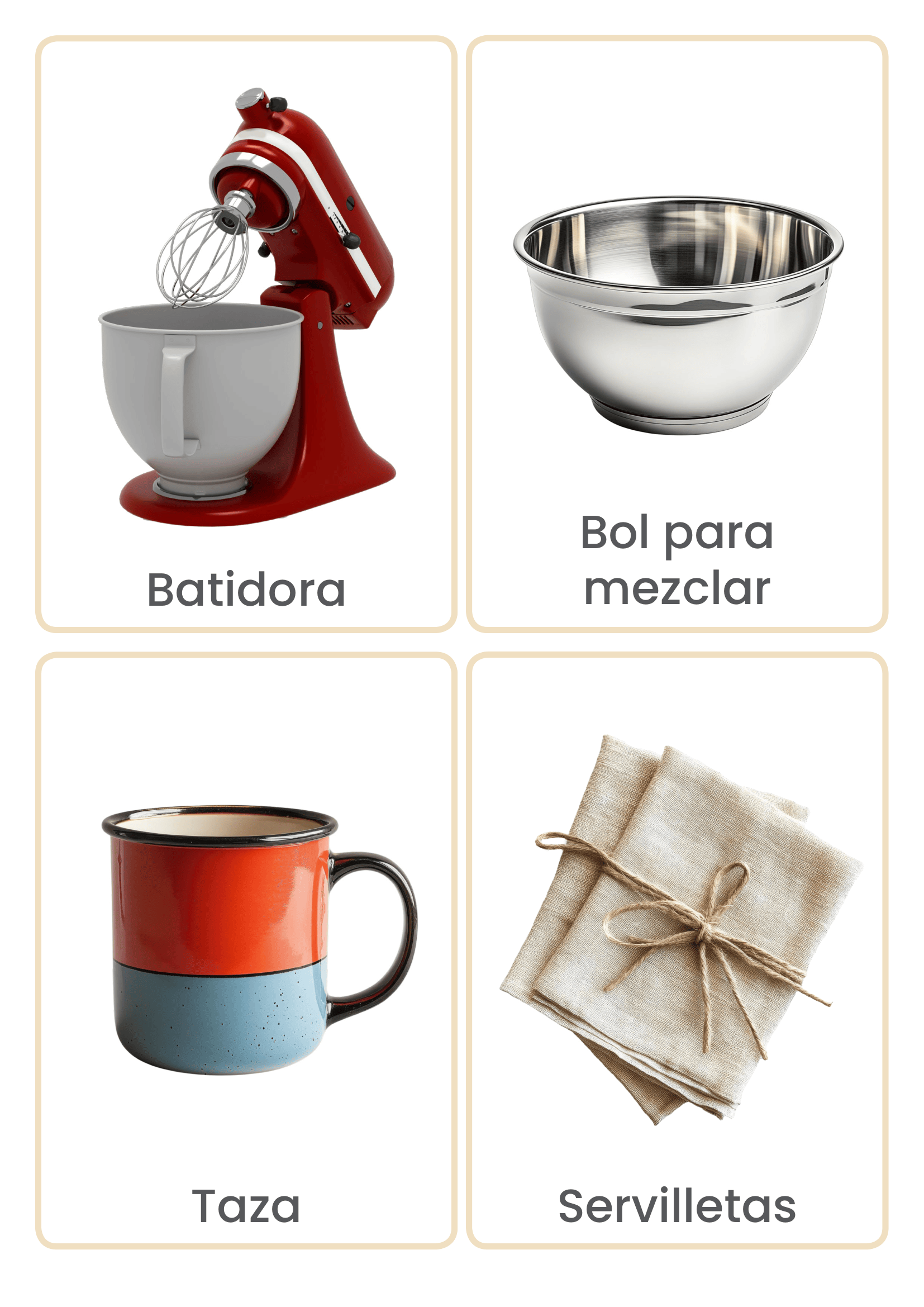 Spanish Kitchen Objects Flashcards | Real Photo Vocabulary Cards ...