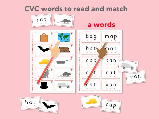 CVC Read and Match Cards: Short 'a' Sound | Teaching Resources