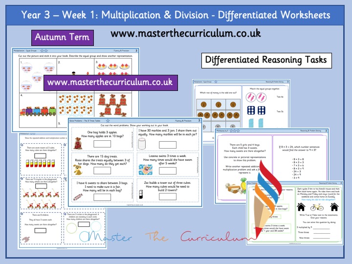Year 3 Autumn 1 Block 3 -White Rose Multiplication and Division Bundle ...