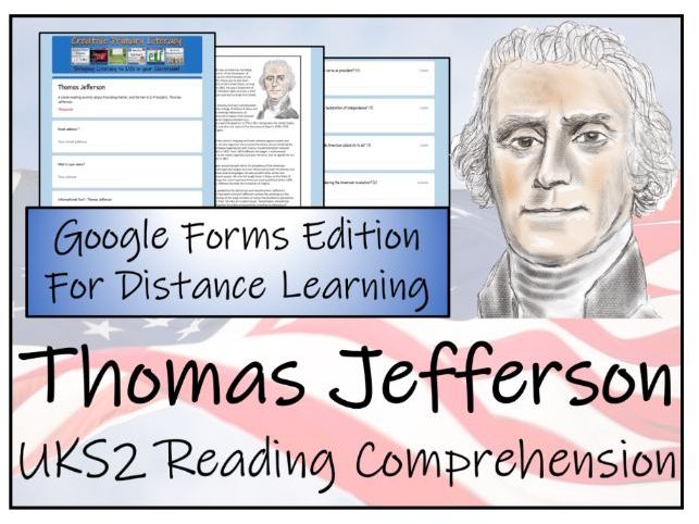 UKS2 Thomas Jefferson Reading Comprehension Activity | Digital & Print ...