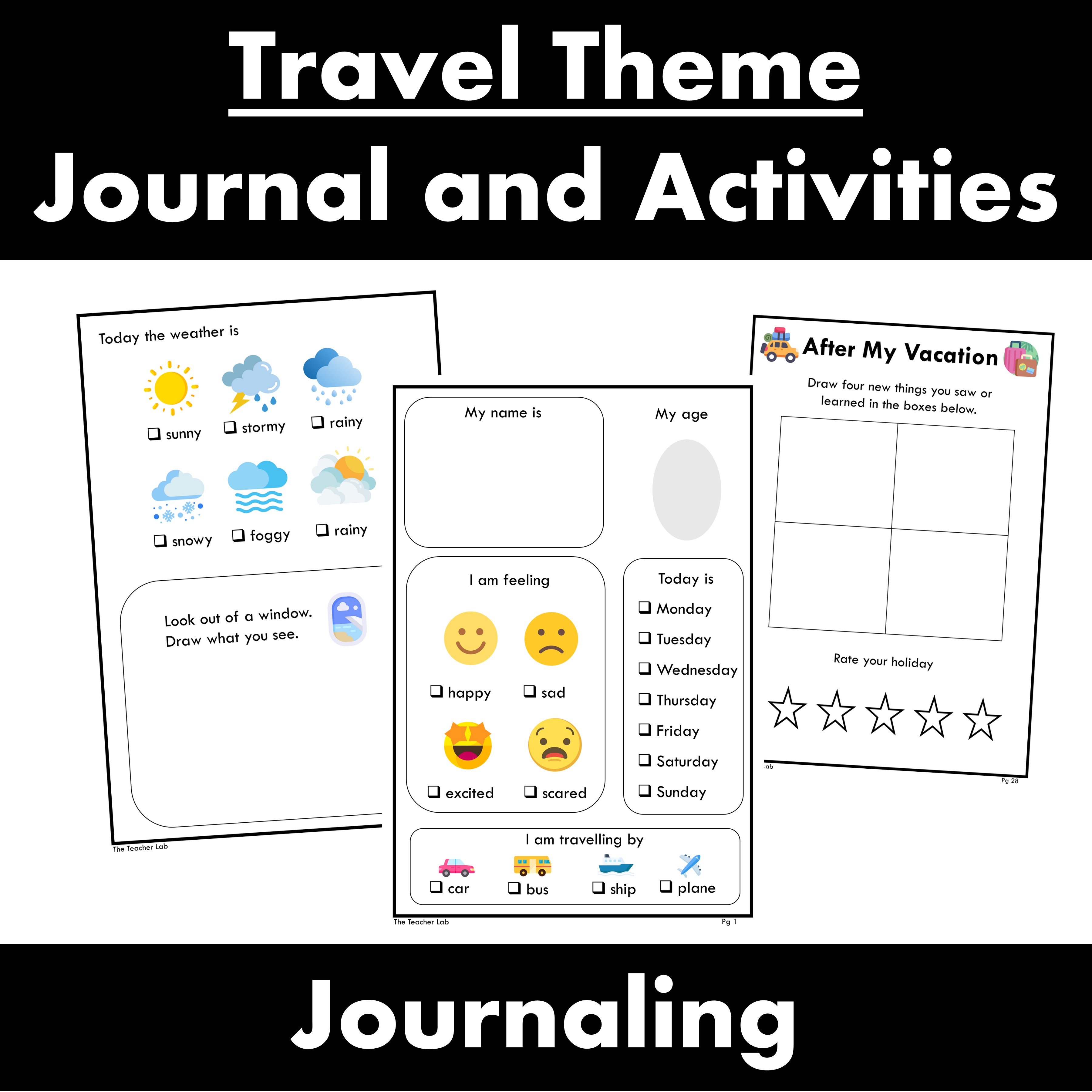 Travel Theme Activities Preschool & Kindergarten Airplane Worksheets ...