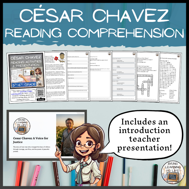 Cesar Chavez Reading Comprehension Activities | Year 5 or Year 6 ...