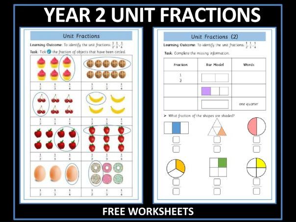 Fractions Year 2 Free Worksheets Unit Fractions Teaching Resources