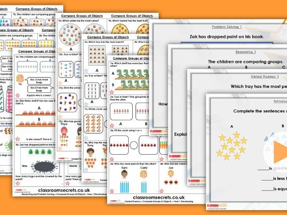 Year 1 Compare Groups Of Objects Autumn Block 4 Step 5 Maths Lesson Pack Teaching Resources