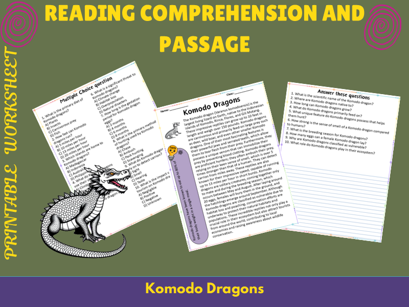 Exploring Komodo Dragons: Engaging Reading Passage & Interactive ...