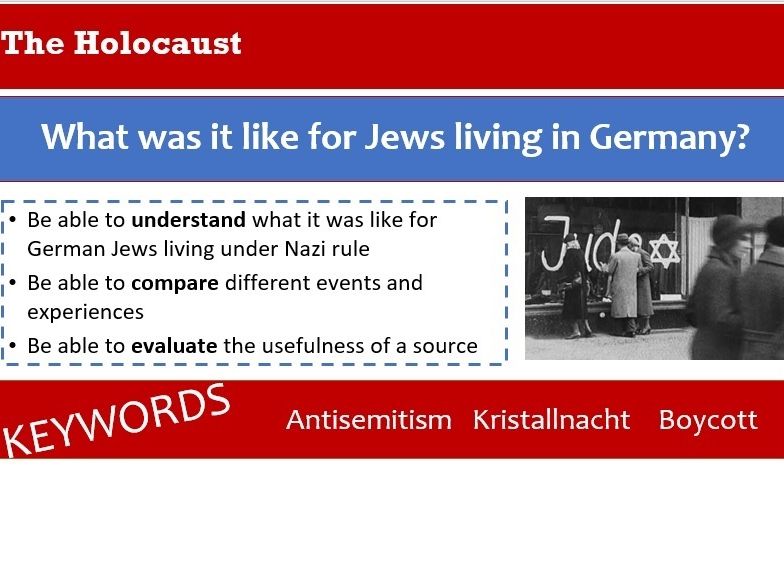 Fully resourced lesson the Holocaust. 2. Antisemitism 1933-1939 ...