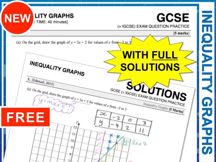 Gcse 9 1 Exam Question Practice Inequality Graphs By Maths4everyone Teaching Resources Tes