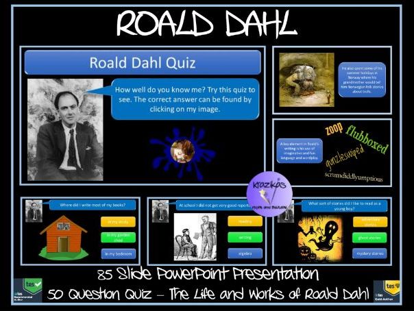 Roald Dahl Presentation and Quiz | Teaching Resources
