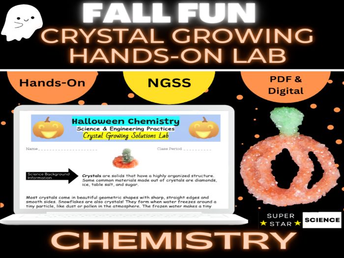 Halloween Chemistry Activity Crystal Growing Pumpkin MYP Lab FUN Hands ...