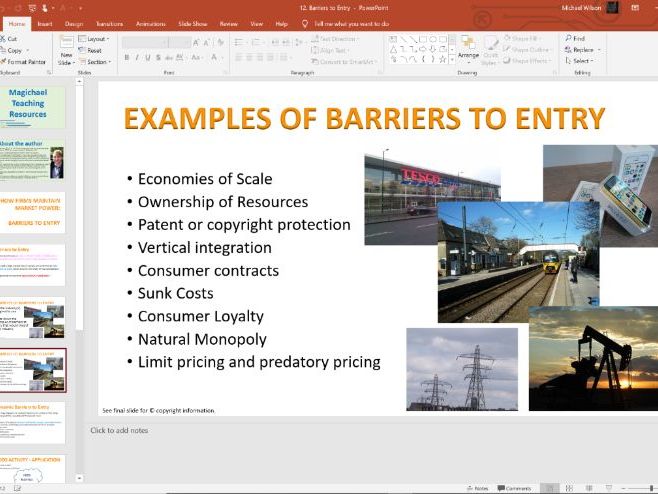 12. Barriers to Entry (Slides, Activities and Notes) - Edexcel A-Level ...