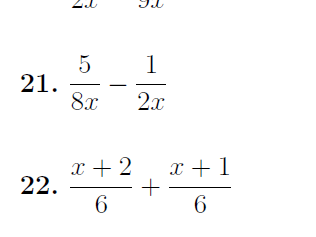 Adding and subtracting algebraic fractions (easy) worksheets (with ...