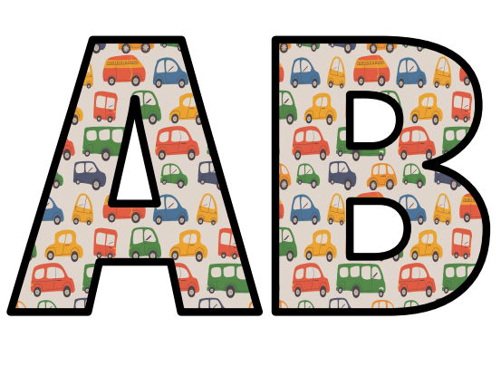 Cars Vehicles Toys Games Retro Lettering Set Display Title Letters ...