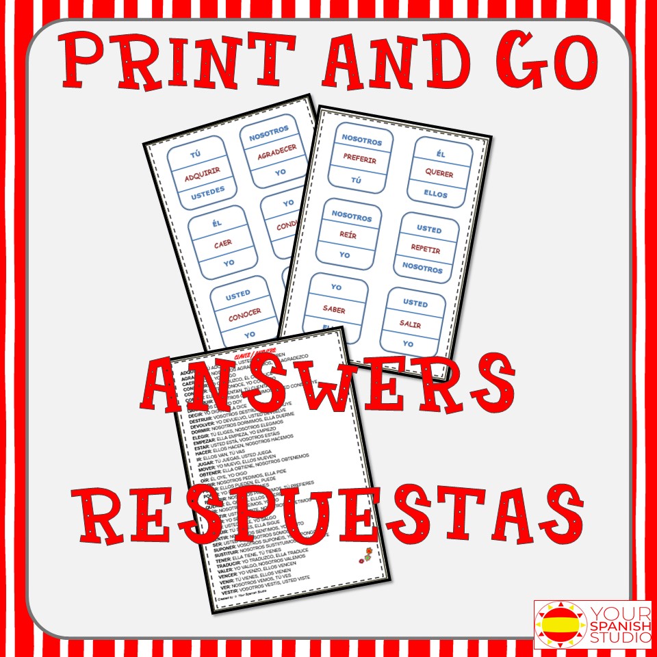 Present of Indicative in Spanish Irregular verbs Flashcards Presente ...