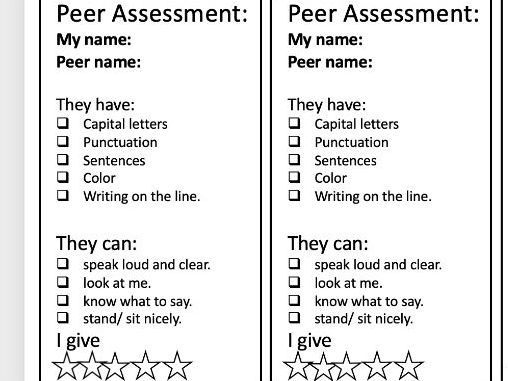 Peer and self assessment tickets. | Teaching Resources