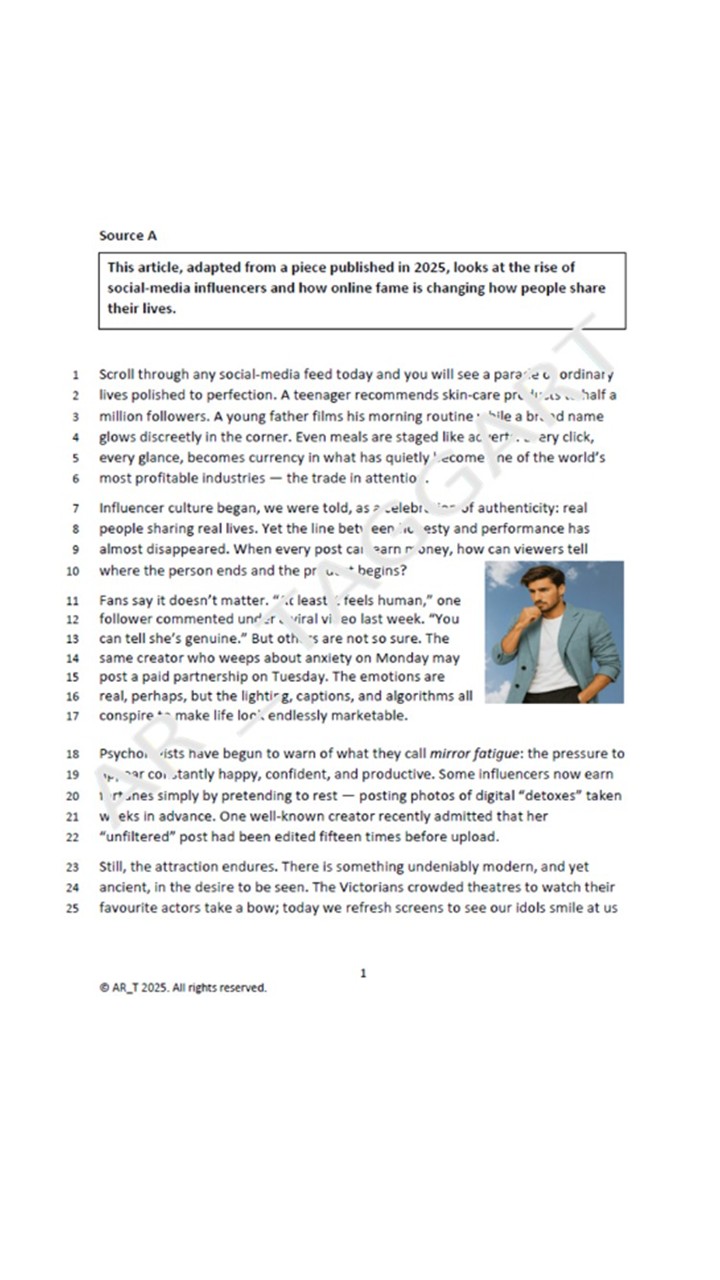 One AQA 2026 English Language Paper 2 Mock | AO Grids - (inf ...