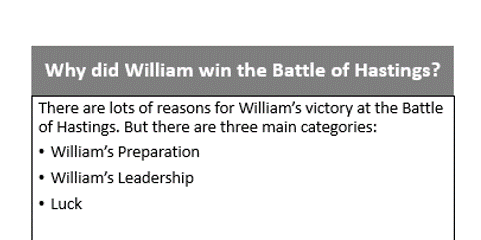 Why did William Win the Battle of Hastings Worksheet | Teaching Resources