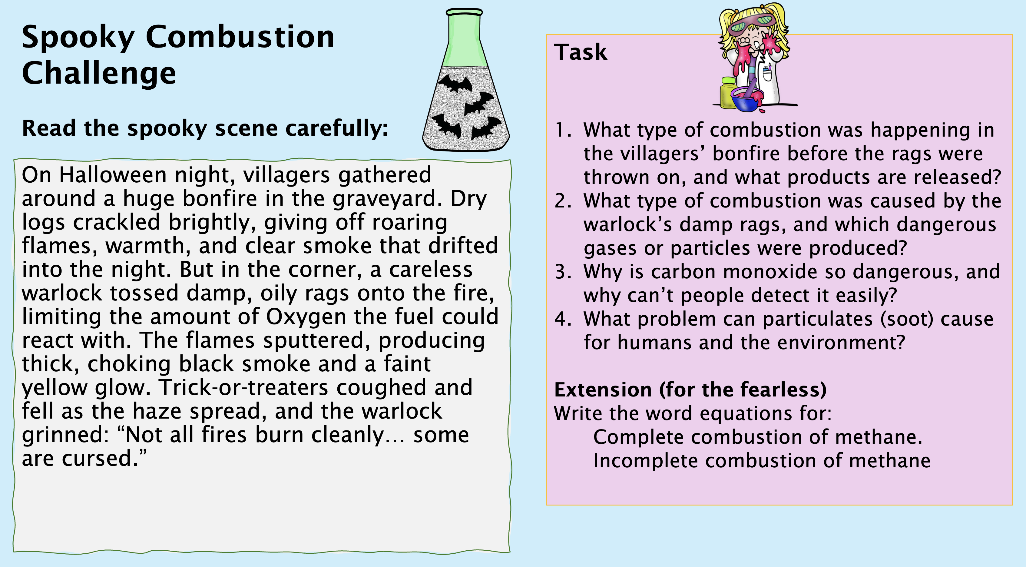 Halloween Chemistry Tasks - GCSE 9-1 - 23 Starter, Lesson Task or ...