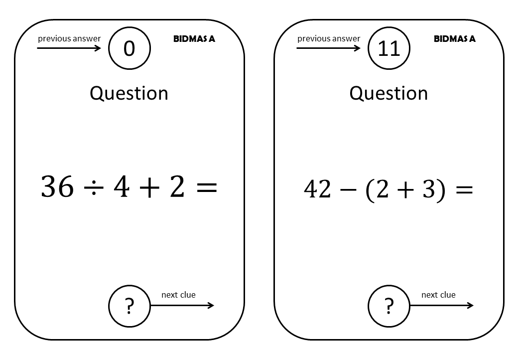 Order of Operations Treasure Hunt - Maths BIDMAS/BODMAS/PEMDAS Question ...
