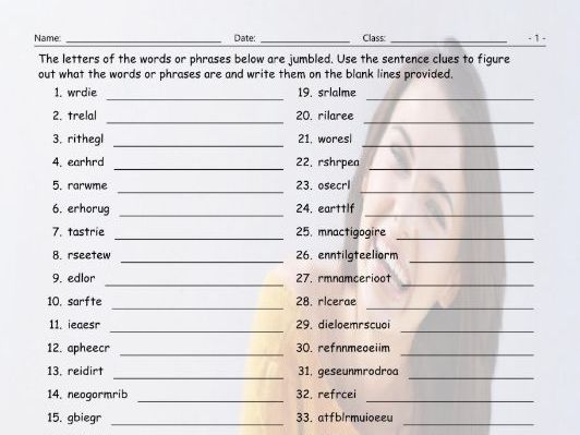 Comparative Adjectives Jumbled Words Worksheet | Teaching Resources