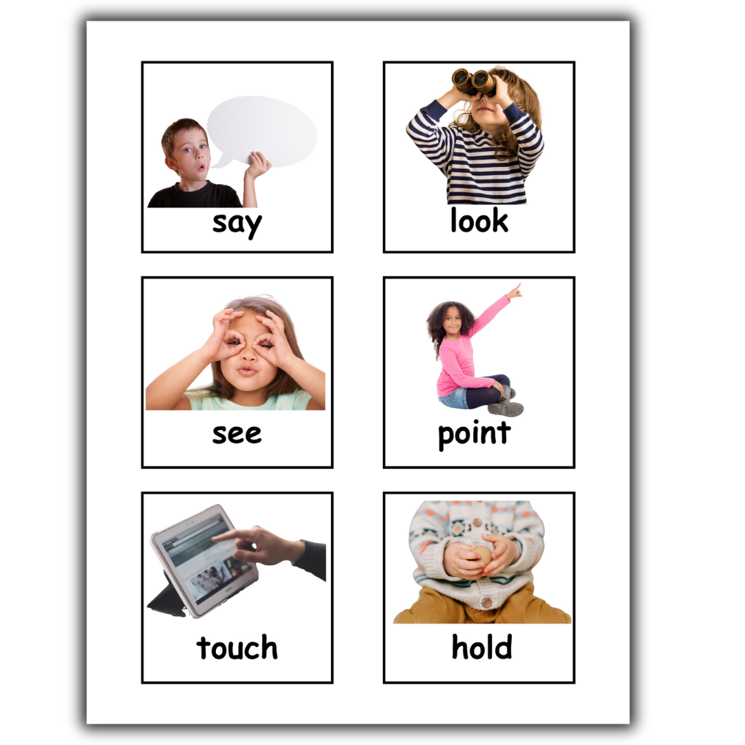 Action Verb Vocabulary Flashcards For Speech Therapy, Autism ESL , Real ...