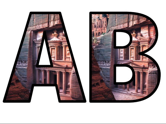 Petra Jordan World Wonders Ancient History Lettering Set Display Title ...