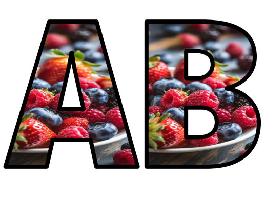 Frozen Berries Fruit Healthy Berry Lettering Set Display Title Letters ...