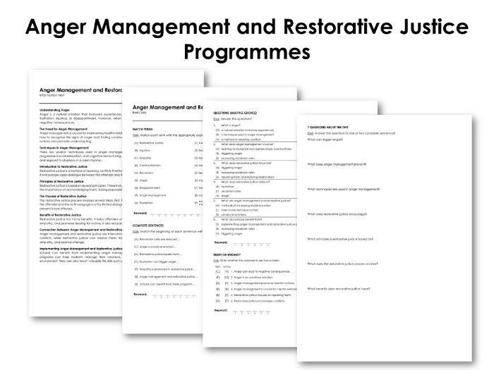 Anger Management and Restorative Justice Programmes | Teaching Resources