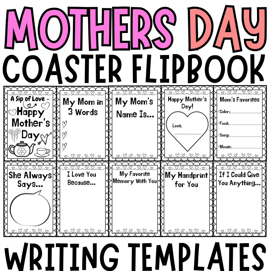 Mothers Day Craft Posters Gift | Coaster Writing & Drawing Templates ...