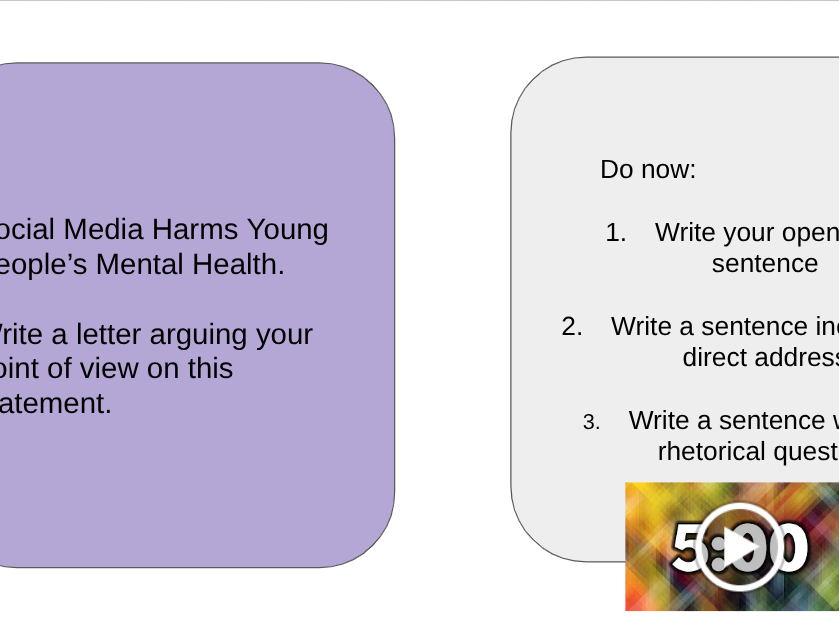 Persuasive Writing Do Now/Starter Activity | Teaching Resources