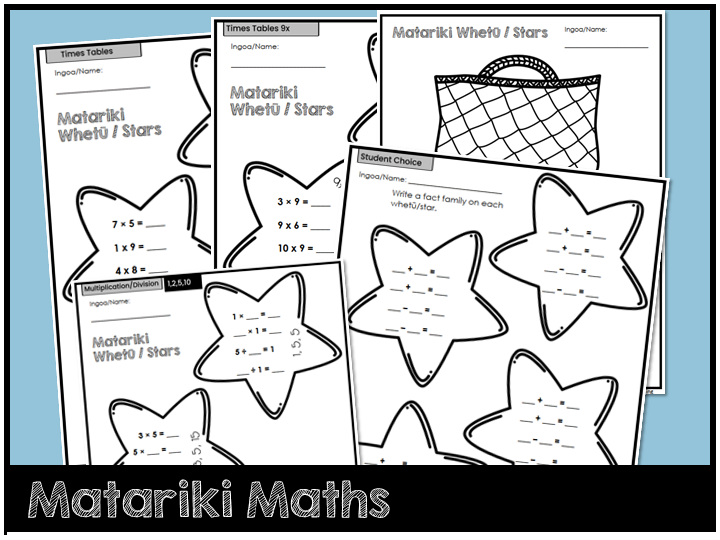 Matariki Maths Craft Fact Families Times Tables Stars Activity ...