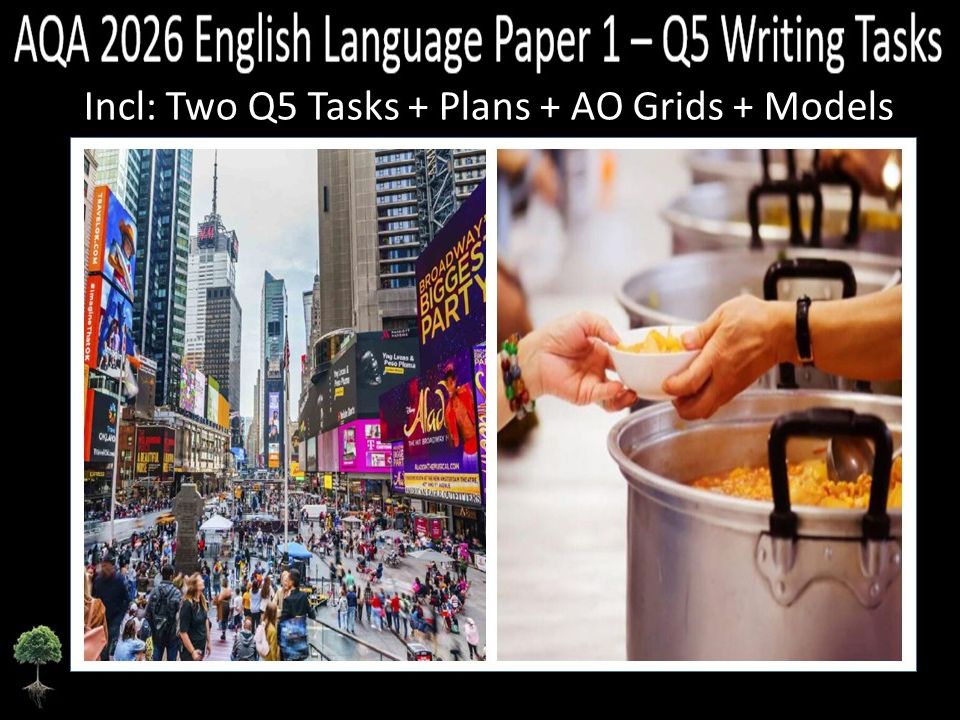 Two Question 5 - AQA 2026 GCSE English Language Paper 1 | Plans, AO ...