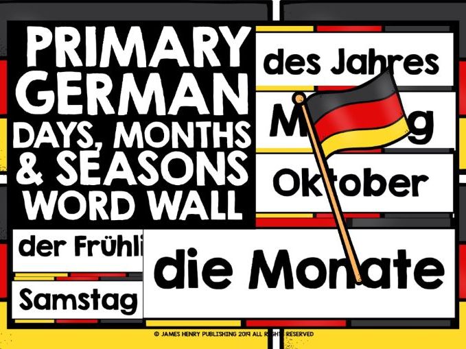 Secondary German resources: days, dates, months, seasons