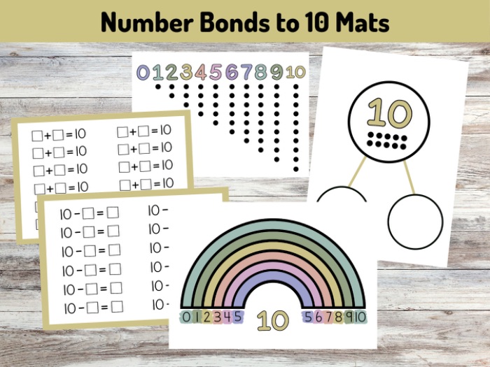 Number Bonds To 10 Mats Teaching Resources