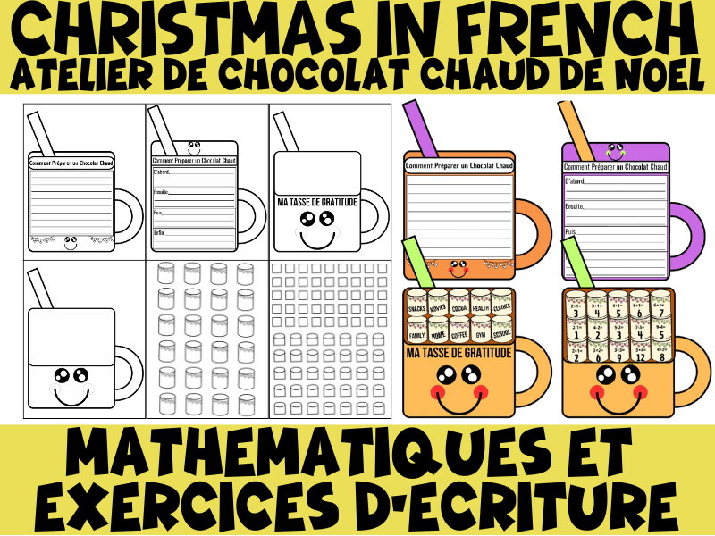 Noel - Christmas in French | Christmas Hot Chocolate Workshop Math and ...