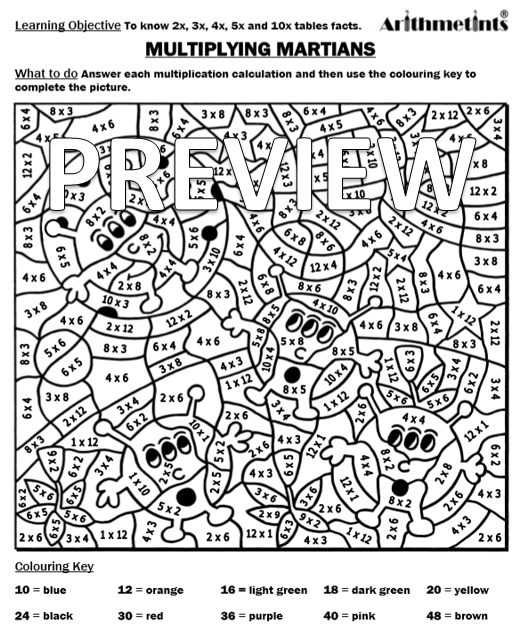 Times Tables Colouring Puzzle One By Arithmetints Teaching Resources