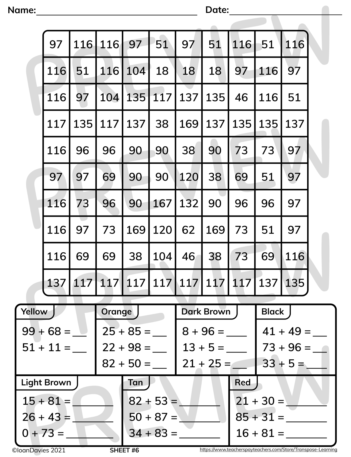 Winter Double Digit Addition Mystery Pictures | Math Color by Code ...