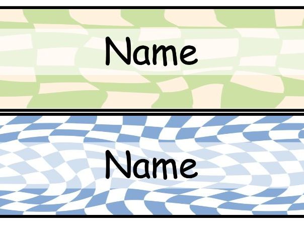 Editable Checkered Table Names | Teaching Resources