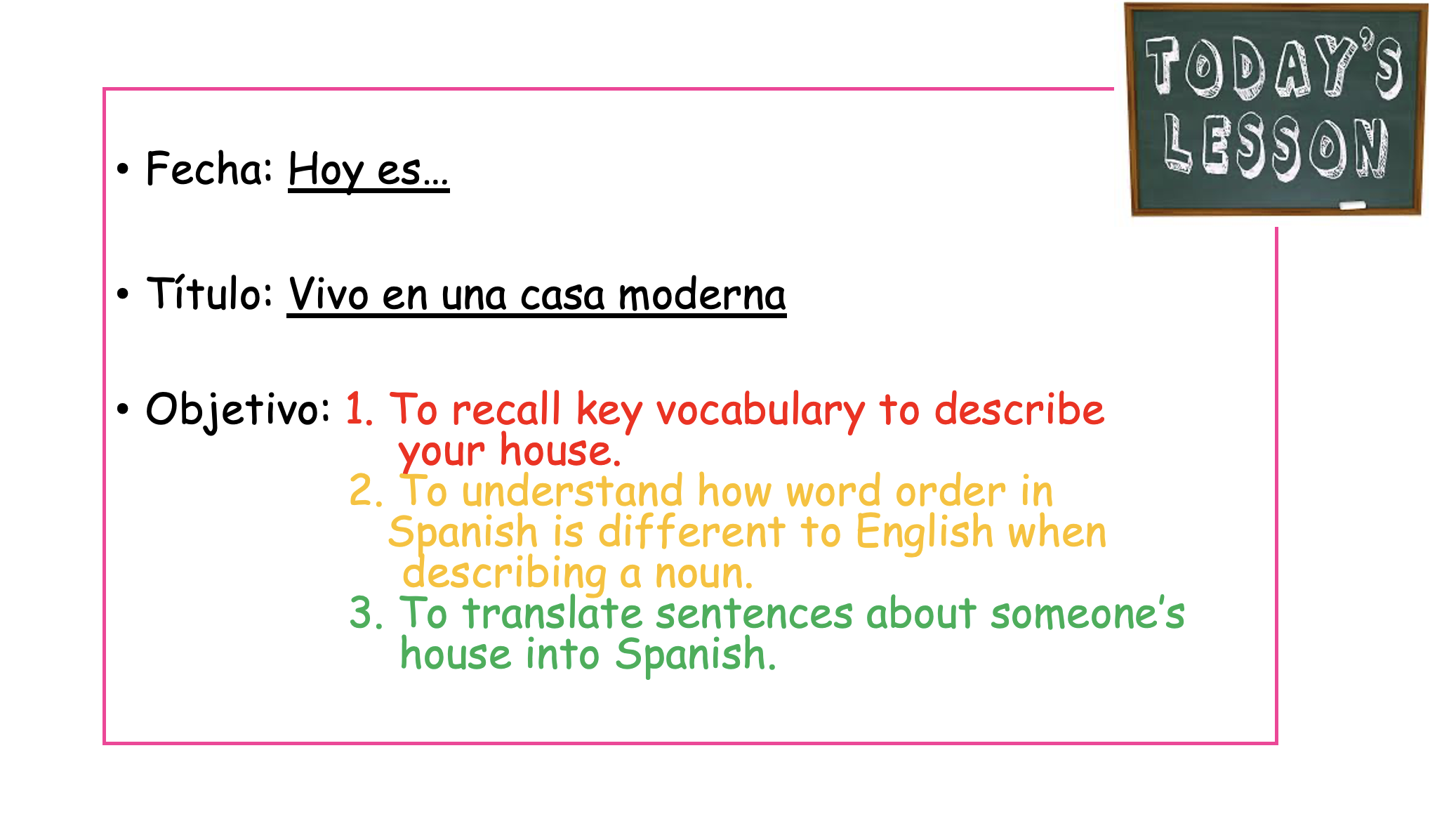 KS3 Spanish Family L9 Vivo en una casa moderna (PPT+SB+WS) | Teaching ...