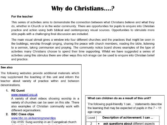 RE Christianity Planning and resources YEAR 3 | Teaching Resources