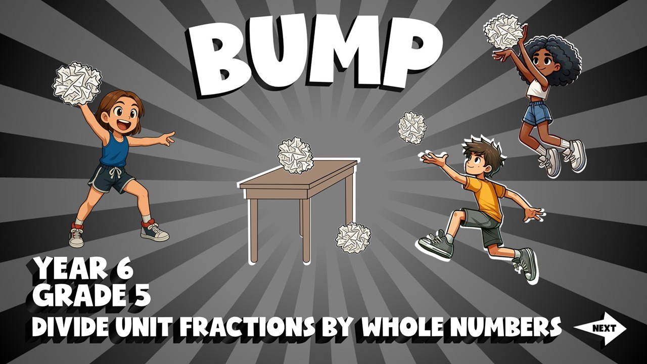 Divide Unit Fractions by Whole Numbers BUMP Maths Game | No-Prep Year 6 ...