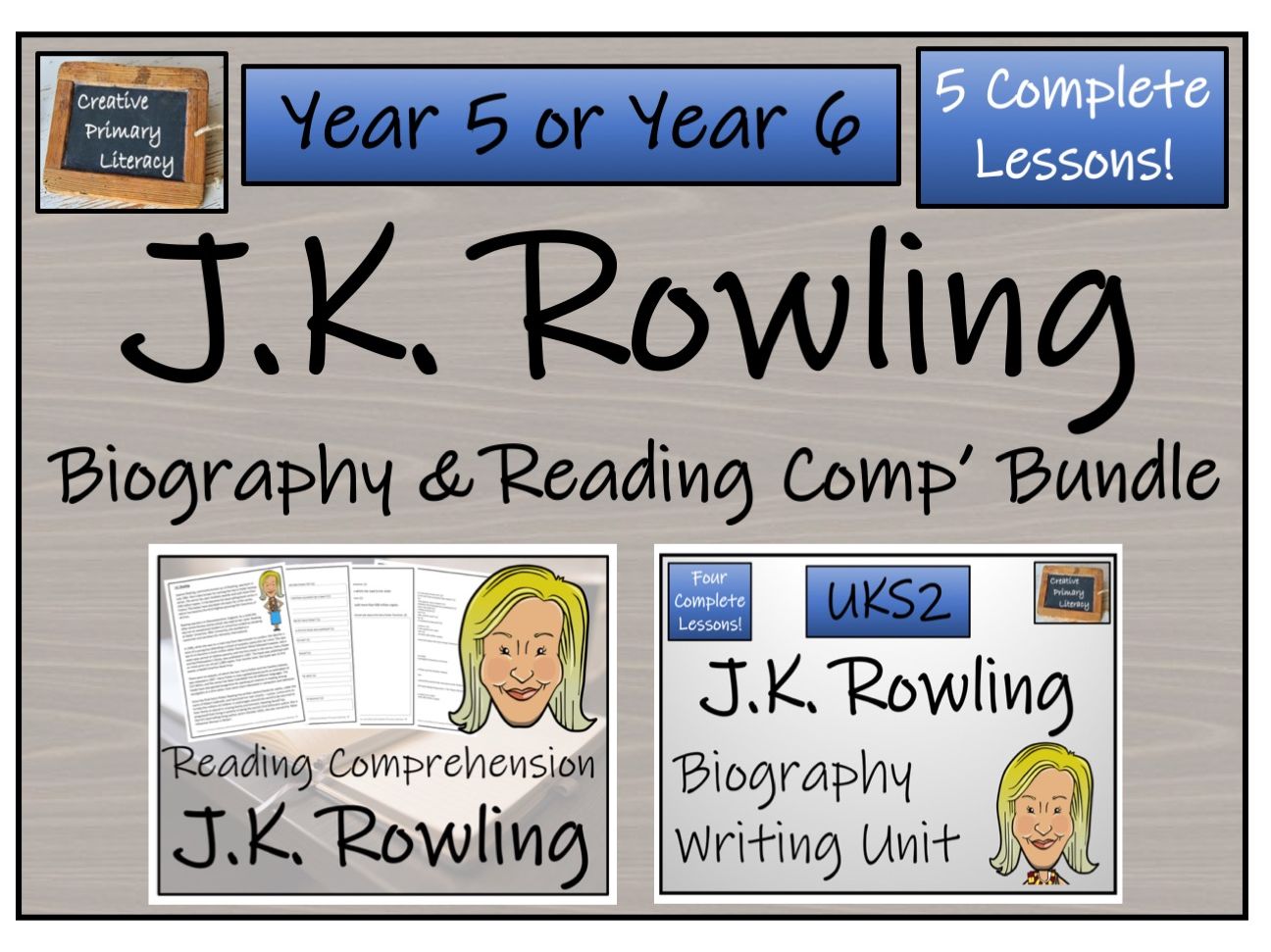 UKS2 Literacy - J.K. Rowling Reading Comprehension & Biography Bundle ...