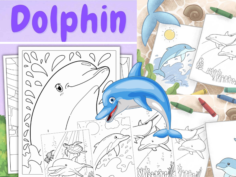 Dancing Dolphins: Printable Coloring Pages for Ocean Adventures ...
