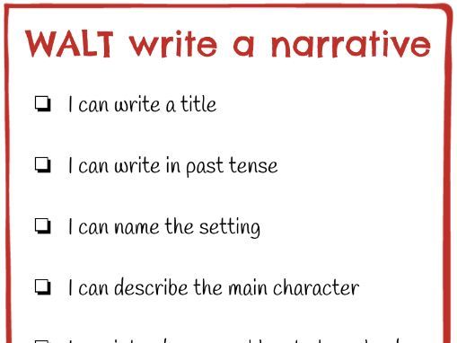 Success Criteria for Narrative Writing Year 1 | Teaching Resources