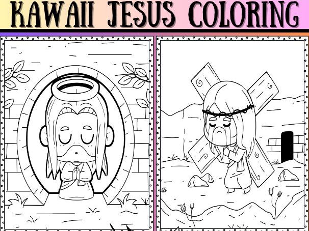 Kawaii Jesus Coloring Pages | Cute Christmas Nativity Printables for ...