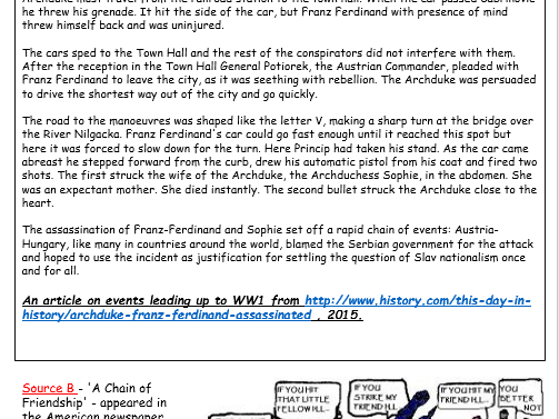 Assessment practice for 'how useful questions', using sources. Causes ...
