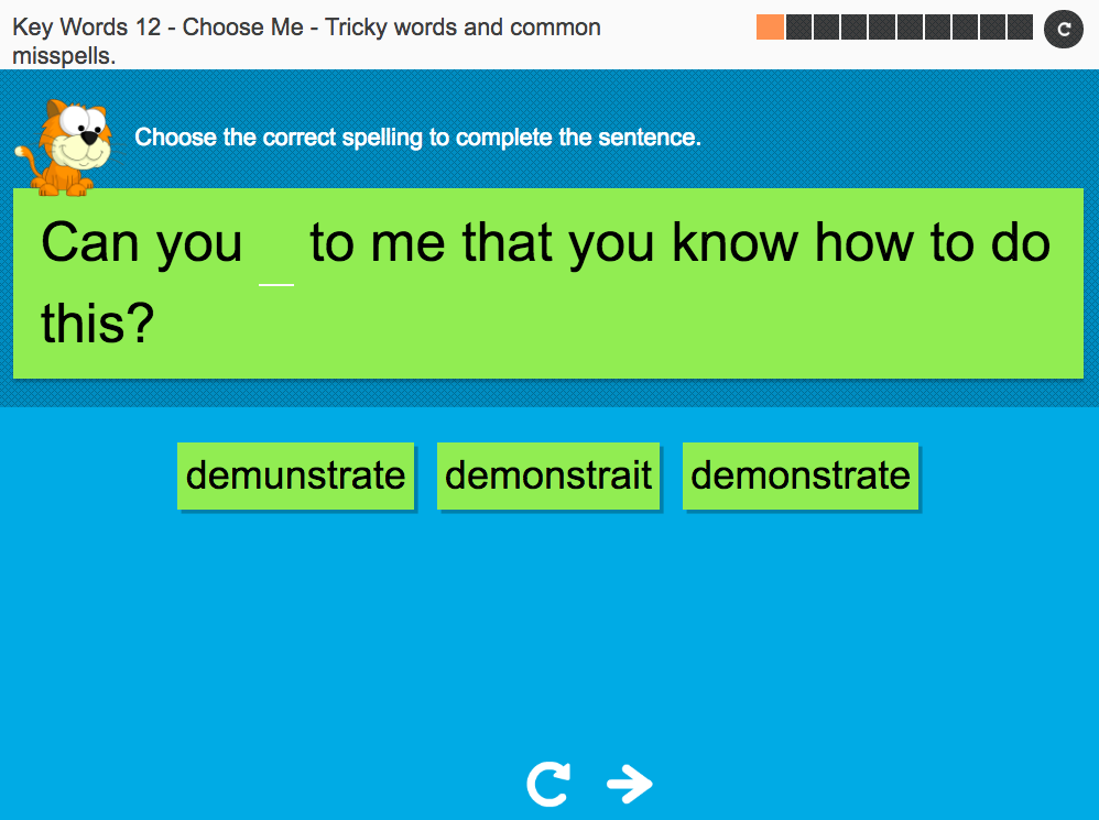 Tricky Words Spelling Interactive Exercise 12 - Choose Me - Year 5/6 ...