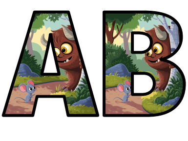 Julia Donaldson Book Gruffalo and Mouse Lettering Set Display Title ...